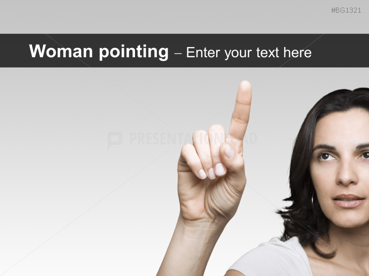 Woman pointing | PowerPoint Templates | PresentationLoad