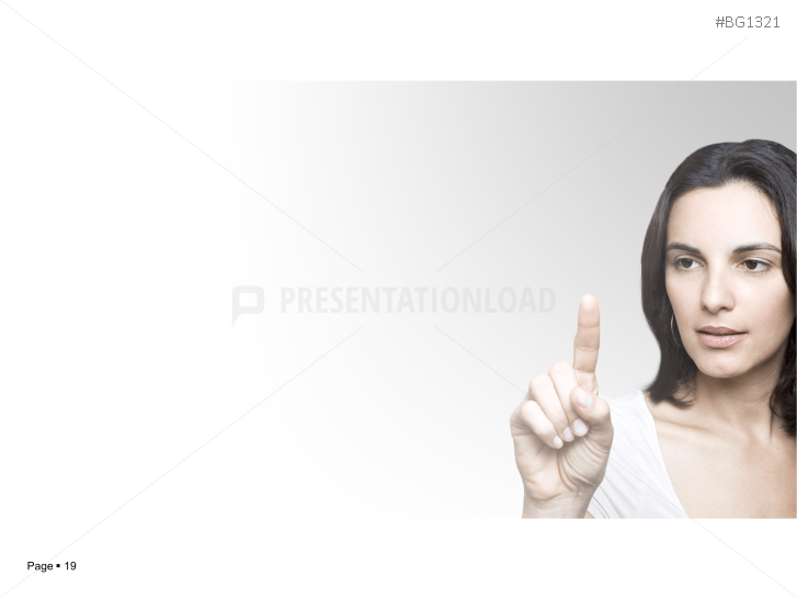 Woman pointing | PowerPoint Templates | PresentationLoad