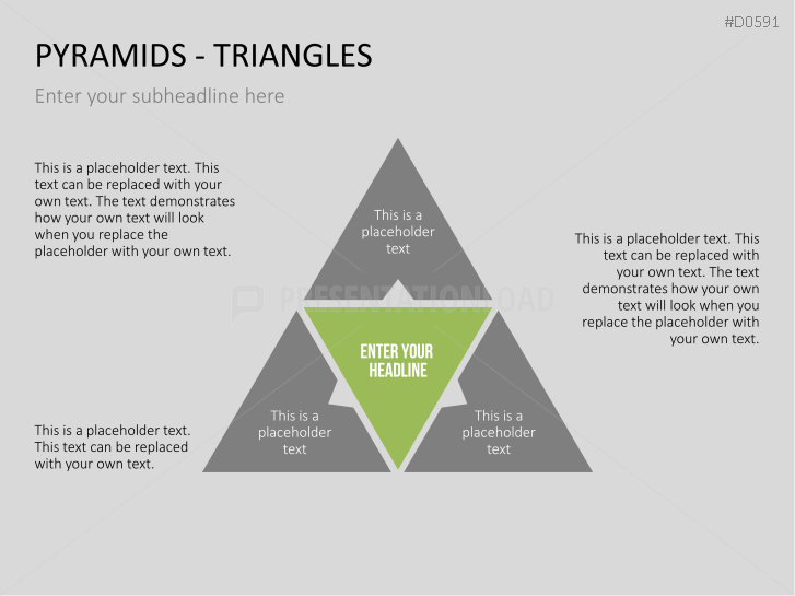 Pyramid PowerPoint Template made up of Triangles