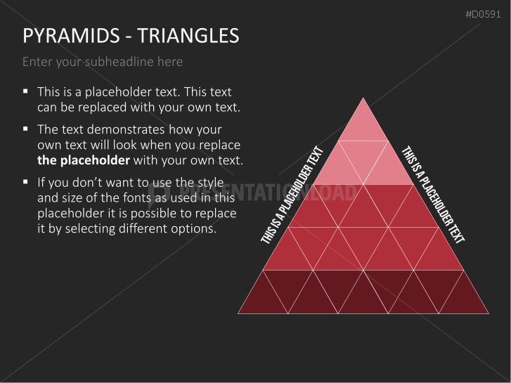Pyramid PowerPoint Template made up of Triangles