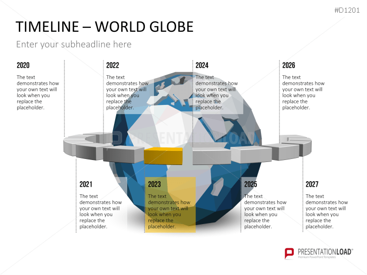 PowerPoint Timeline - World Map / Globes PowerPoint Timeline - World Map / Globes