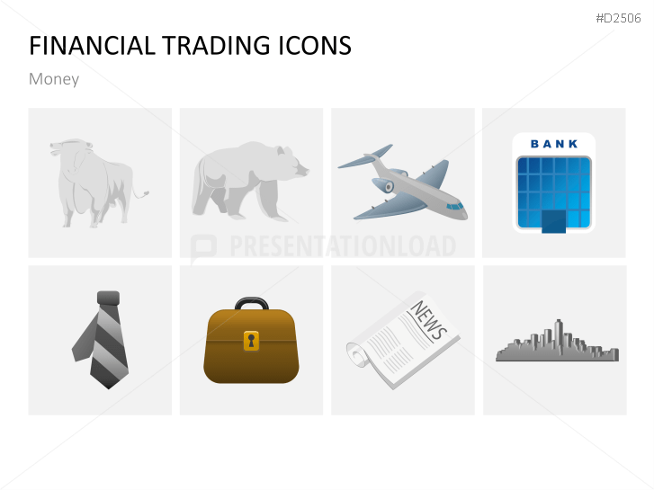 Financial Trading Icons 3D | PowerPoint Templates | PresentationLoad