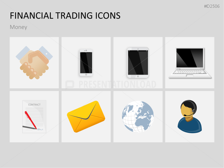 Financial Trading Icons 3D | PowerPoint Templates | PresentationLoad
