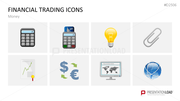Financial Trading Icons 3D | PowerPoint Templates | PresentationLoad