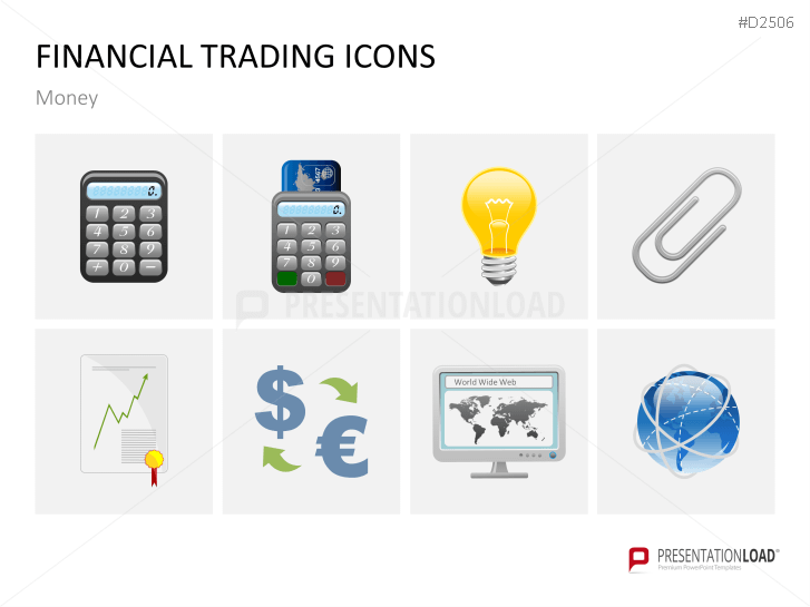 Financial Trading Icons 3D | PowerPoint Templates | PresentationLoad