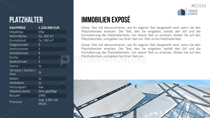 Immobilien Exposé Vorlagen | PowerPoint Vorlage | PresentationLoad