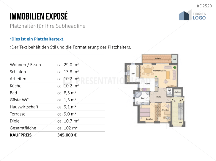 Immobilien Exposé Vorlagen | PowerPoint Vorlage | PresentationLoad