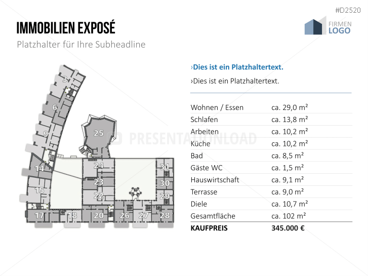Immobilien Exposé Vorlagen | PowerPoint Vorlage | PresentationLoad
