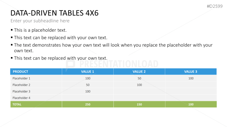 Data Driven Sheets PowerPoint Template