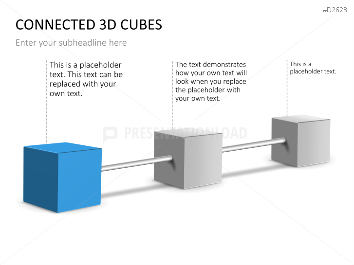 Connected 3D Cubes | PowerPoint Templates | PresentationLoad