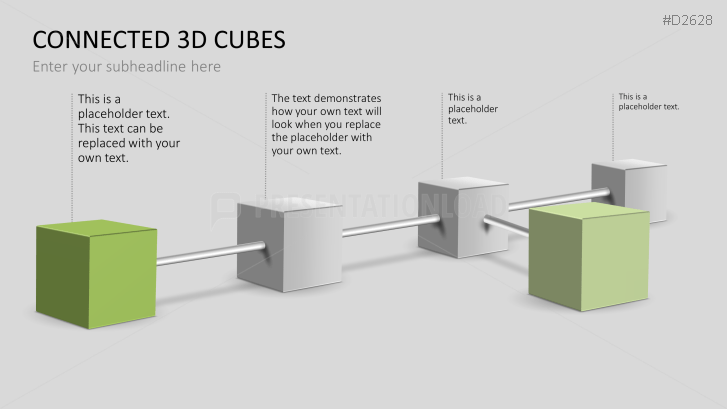 Connected 3D Cubes | PowerPoint Templates | PresentationLoad