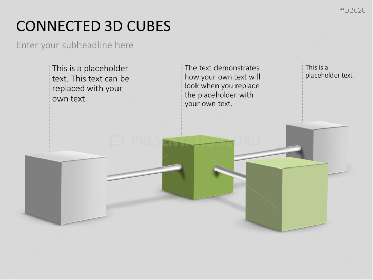 Connected 3D Cubes | PowerPoint Templates | PresentationLoad