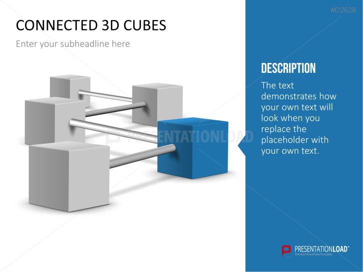 Connected 3D Cubes | PowerPoint Templates | PresentationLoad