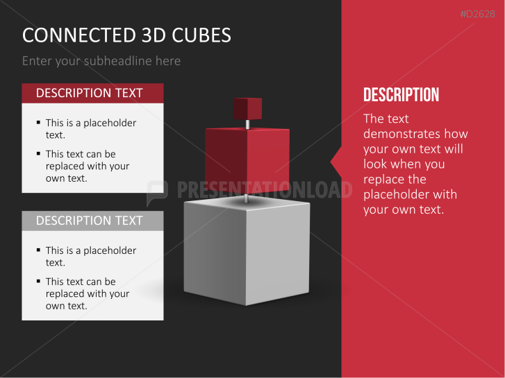 Connected 3D Cubes | PowerPoint Templates | PresentationLoad