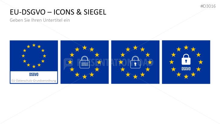 EU-DSGVO – Icons & Siegel | PowerPoint Vorlage | PresentationLoad