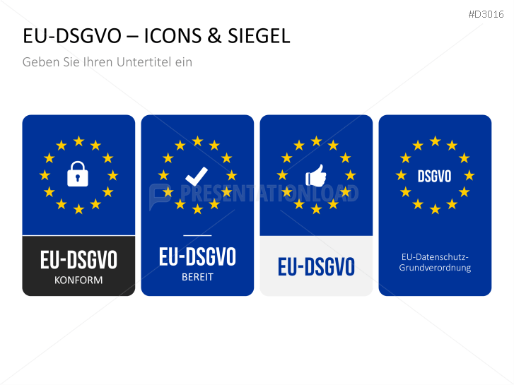 EU-DSGVO – Icons & Siegel | PowerPoint Vorlage | PresentationLoad