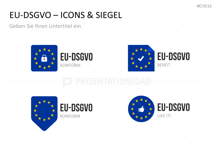 EU-DSGVO – Icons & Siegel | PowerPoint Vorlage | PresentationLoad