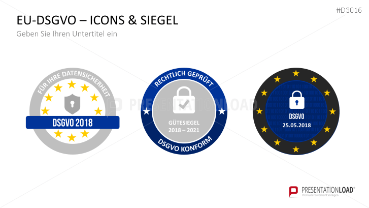 EU-DSGVO – Icons & Siegel | PowerPoint Vorlage | PresentationLoad
