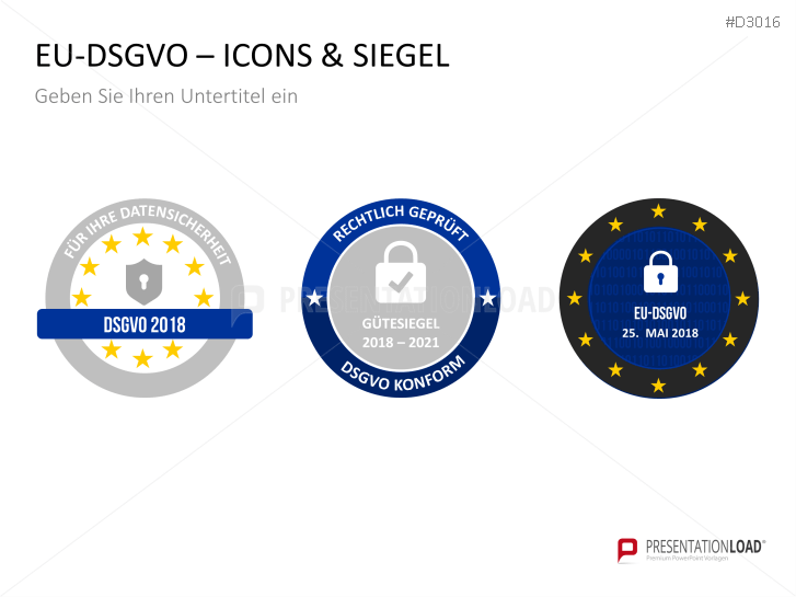 EU-DSGVO – Icons & Siegel | PowerPoint Vorlage | PresentationLoad