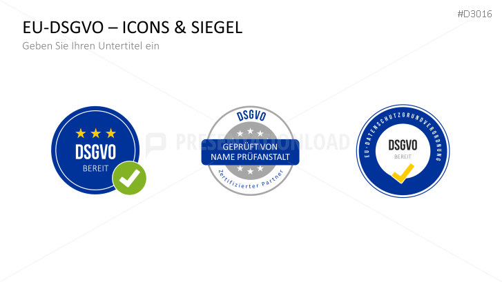 EU-DSGVO – Icons & Siegel | PowerPoint Vorlage | PresentationLoad