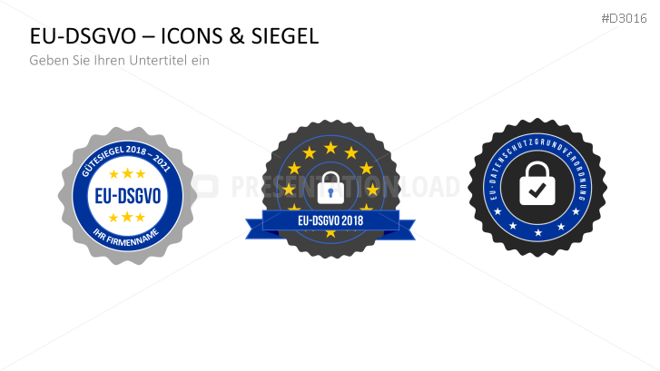 EU-DSGVO – Icons & Siegel | PowerPoint Vorlage | PresentationLoad