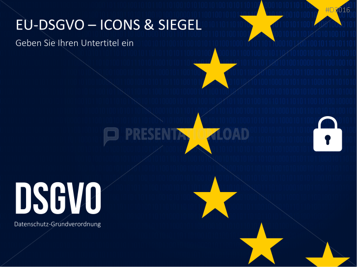 EU-DSGVO – Icons & Siegel | PowerPoint Vorlage | PresentationLoad