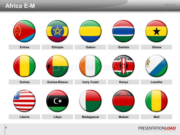 Africa Flags - Round Buttons | PowerPoint Templates | PresentationLoad