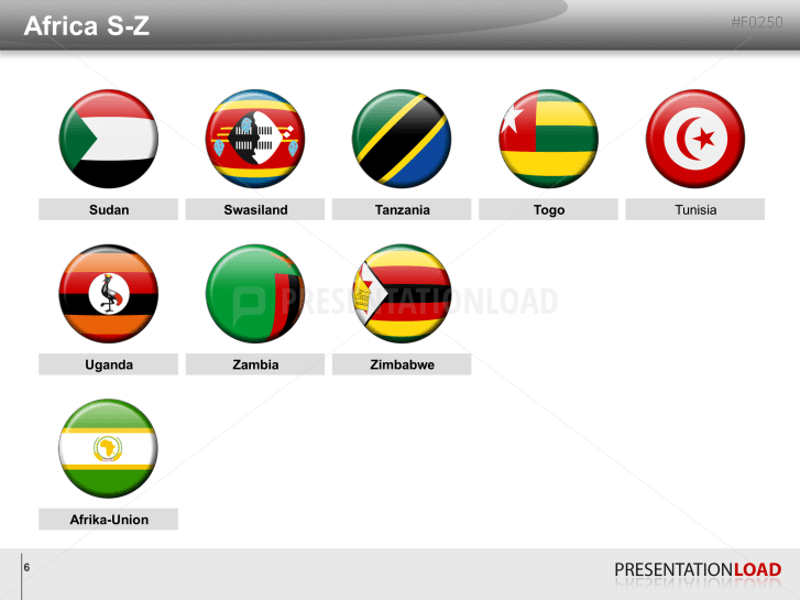 Africa Flags - Round Buttons | PowerPoint Templates | PresentationLoad