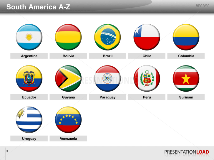 Americas Flags - Round Buttons | PowerPoint Templates | PresentationLoad