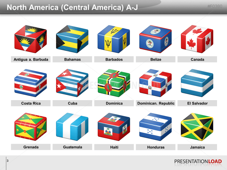 Americas Flags - Cubes | PowerPoint Templates | PresentationLoad