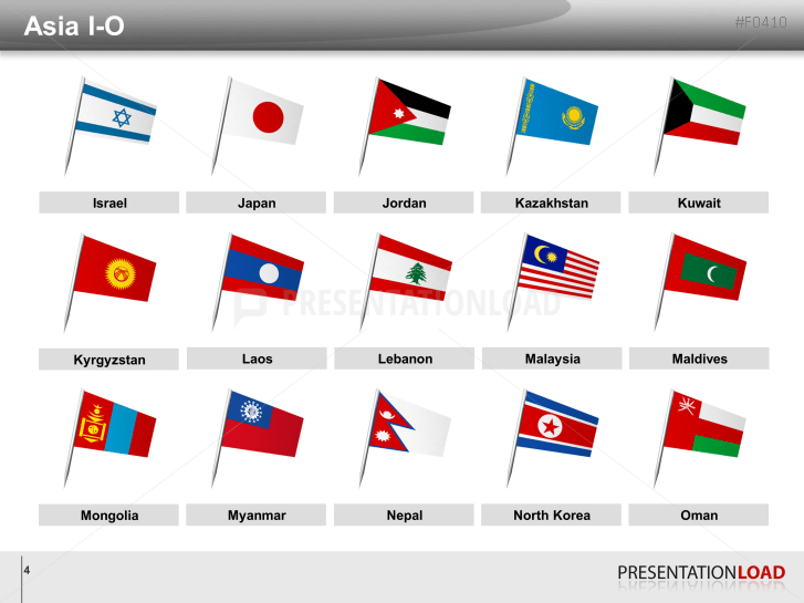 Asia & Pacific - Flags | PowerPoint Templates | PresentationLoad