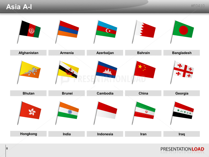 Asia & Pacific - Flags | PowerPoint Templates | PresentationLoad