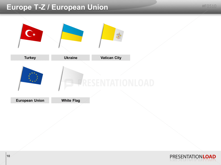 Europe Flags - Flags on Pin | PowerPoint Templates | PresentationLoad