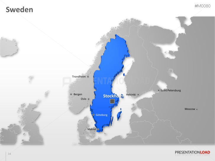 PowerPoint Map Europe (41 Countries) (3D) | PresentationLoad