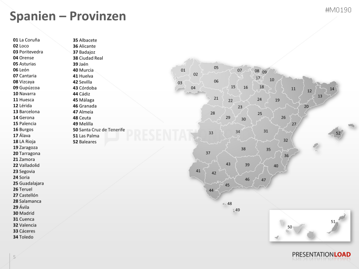 PowerPoint Landkarte Spanien | PresentationLoad