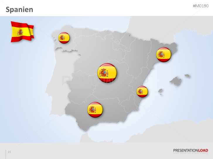 PowerPoint Landkarte Spanien | PresentationLoad