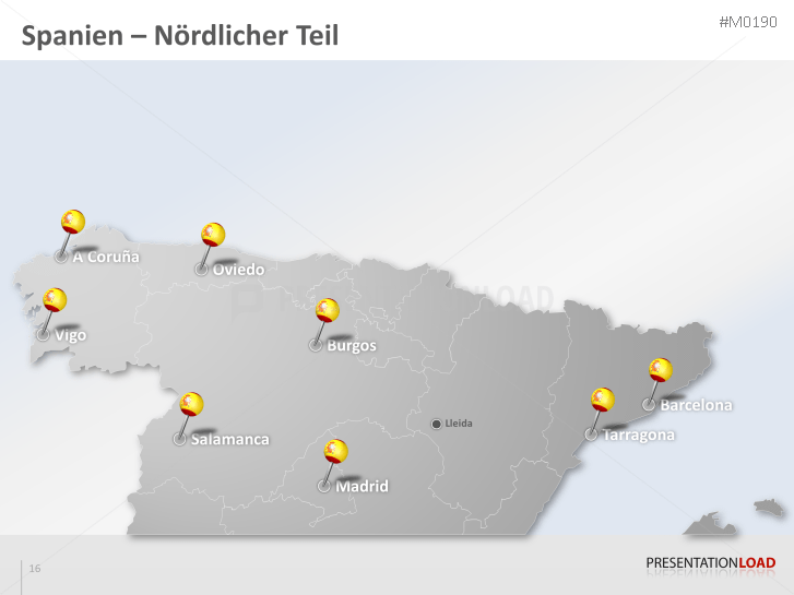 PowerPoint Landkarte Spanien | PresentationLoad