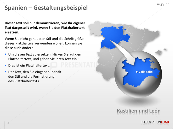 PowerPoint Landkarte Spanien | PresentationLoad