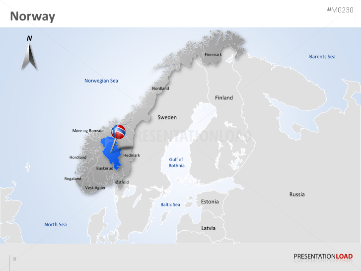 PowerPoint Map Norway | PresentationLoad