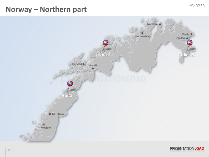 PowerPoint Map Norway | PresentationLoad