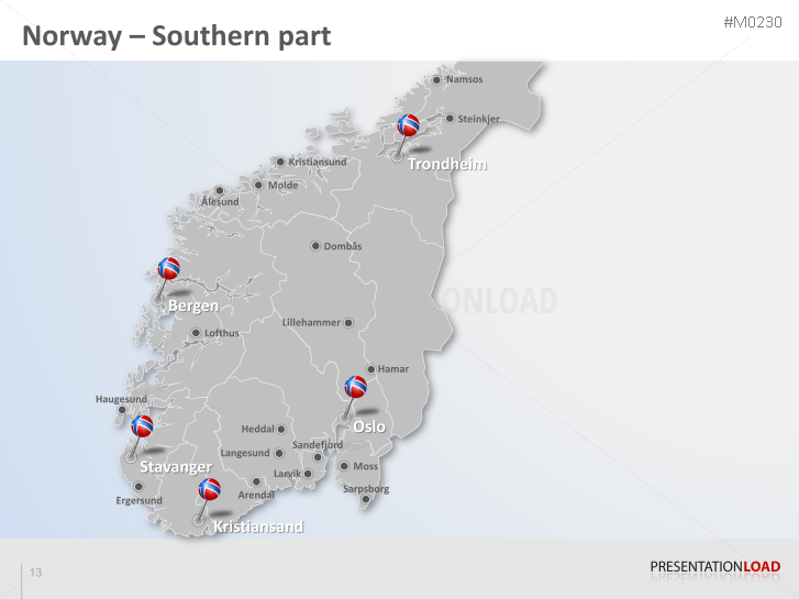 PowerPoint Map Norway | PresentationLoad