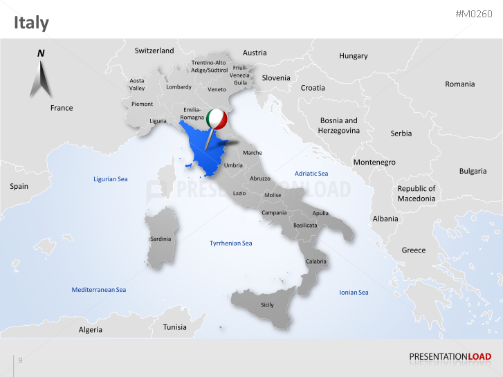 PowerPoint Map Italy | PresentationLoad
