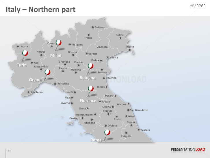 PowerPoint Map Italy | PresentationLoad