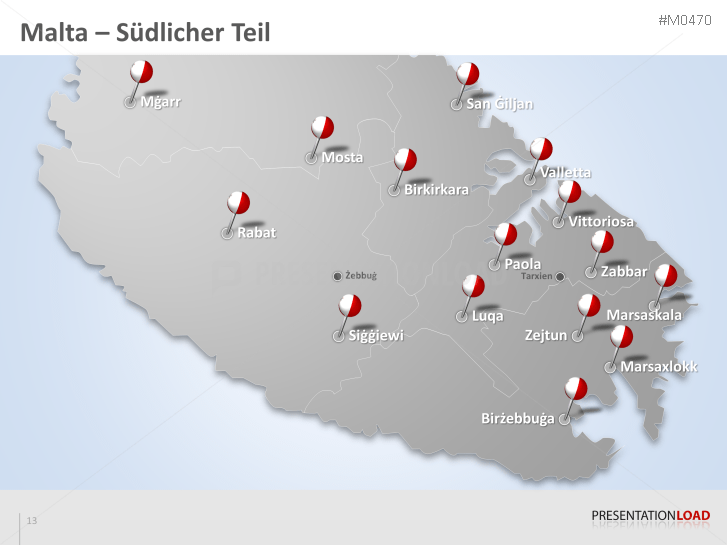 PowerPoint Landkarte Malta | PresentationLoad