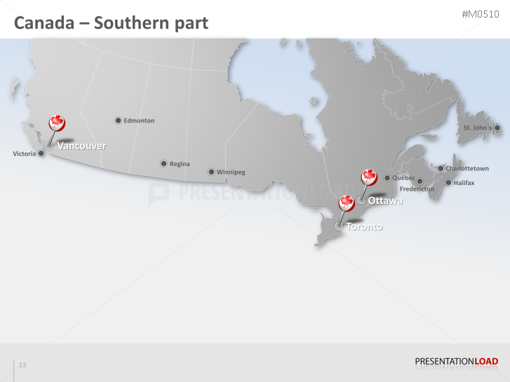 PowerPoint Map Canada | PresentationLoad