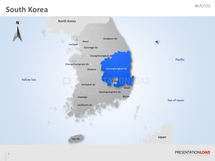 PowerPoint Map South Korea | PresentationLoad