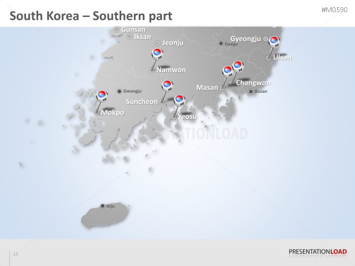 PowerPoint Map South Korea | PresentationLoad