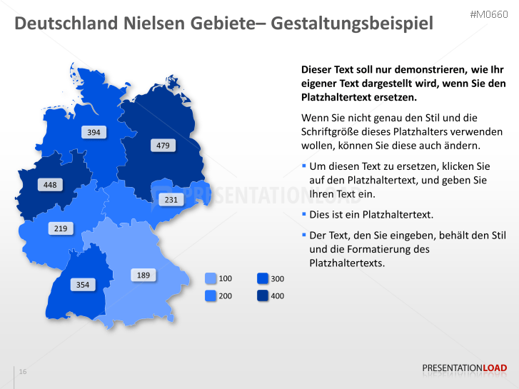 PowerPoint Deutschlandkarte Nielsengebiete | PresentationLoad