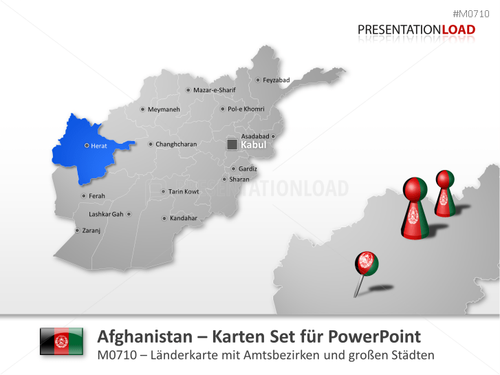 PowerPoint Landkarte Afghanistan | PresentationLoad