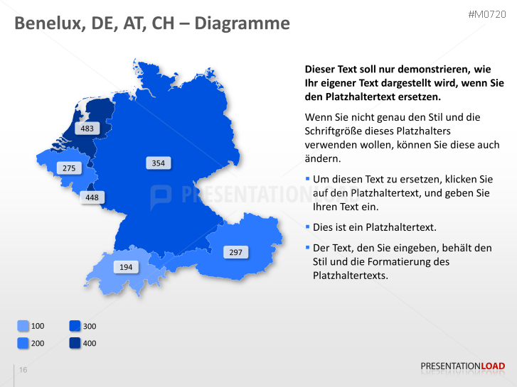 PowerPoint Landkarte Benelux & DACH | PresentationLoad